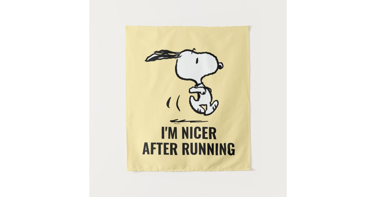 Peanuts | Snoopy Running Tapestry | Zazzle
