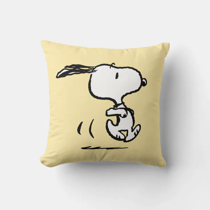 Peanuts | Snoopy Running Throw Pillow | Zazzle