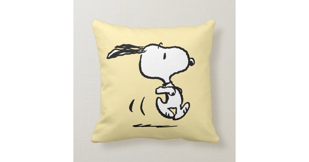 Peanuts | Snoopy Running Throw Pillow | Zazzle.com
