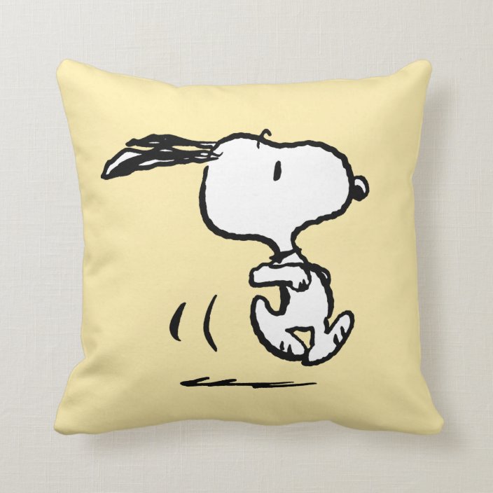 Peanuts | Snoopy Running Throw Pillow | Zazzle.com