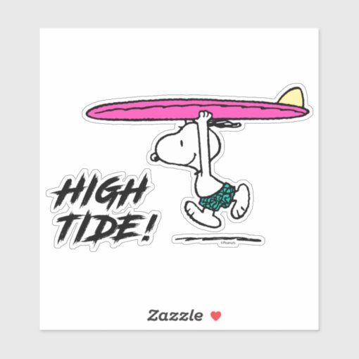 Peanuts | Snoopy Running to the Surf Sticker | Zazzle