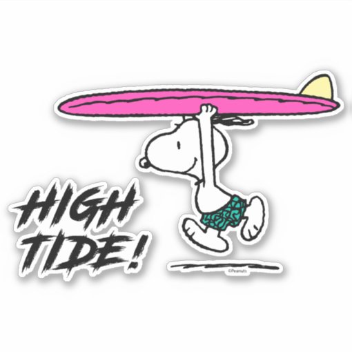 Peanuts | Snoopy Running to the Surf Sticker | Zazzle