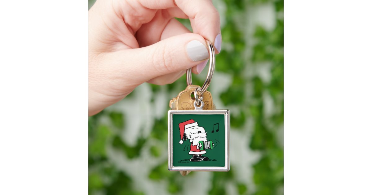 Peanuts | Snoopy Santa Claus Accordian Keychain | Zazzle