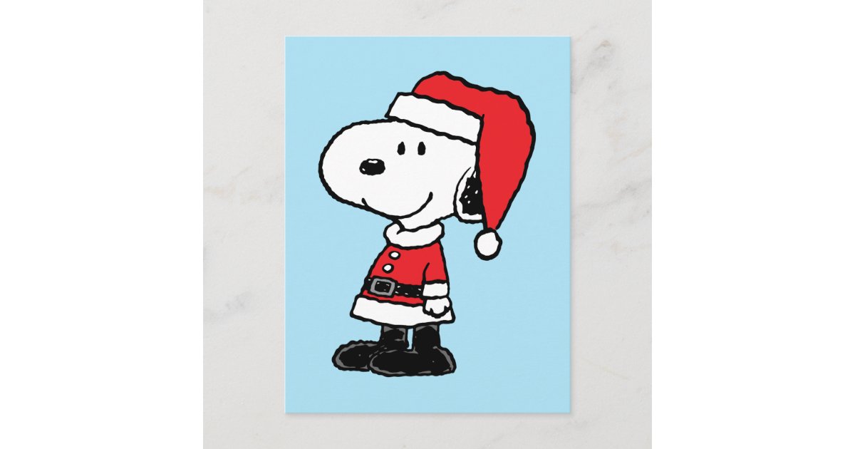 Peanuts | Snoopy Santa Claus Holiday Postcard | Zazzle