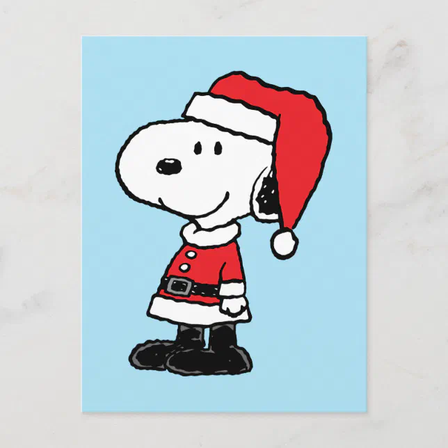 Peanuts | Snoopy Santa Claus Holiday Postcard | Zazzle