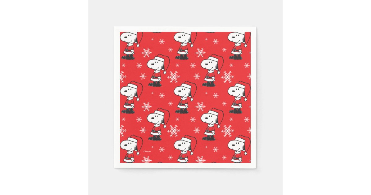 Peanuts | Snoopy Santa Claus Napkins | Zazzle