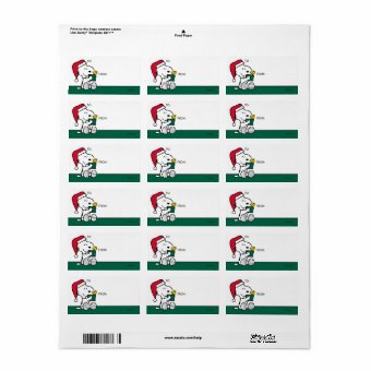 Peanuts | Snoopy Santa & Woodstock Gift Tag | Zazzle