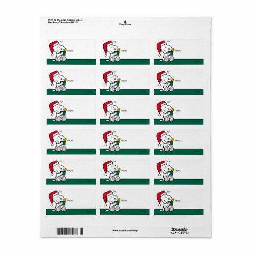 Peanuts | Snoopy Santa & Woodstock Gift Tag | Zazzle