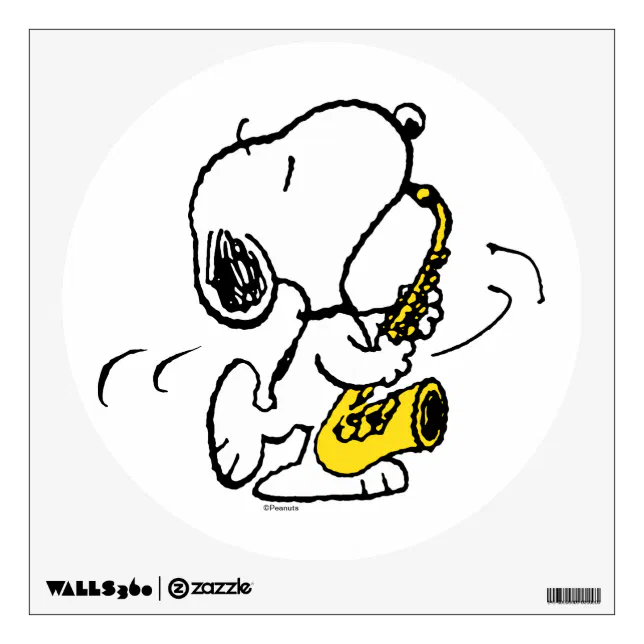 Peanuts | Snoopy Saxophone Player Wall Decal | Zazzle