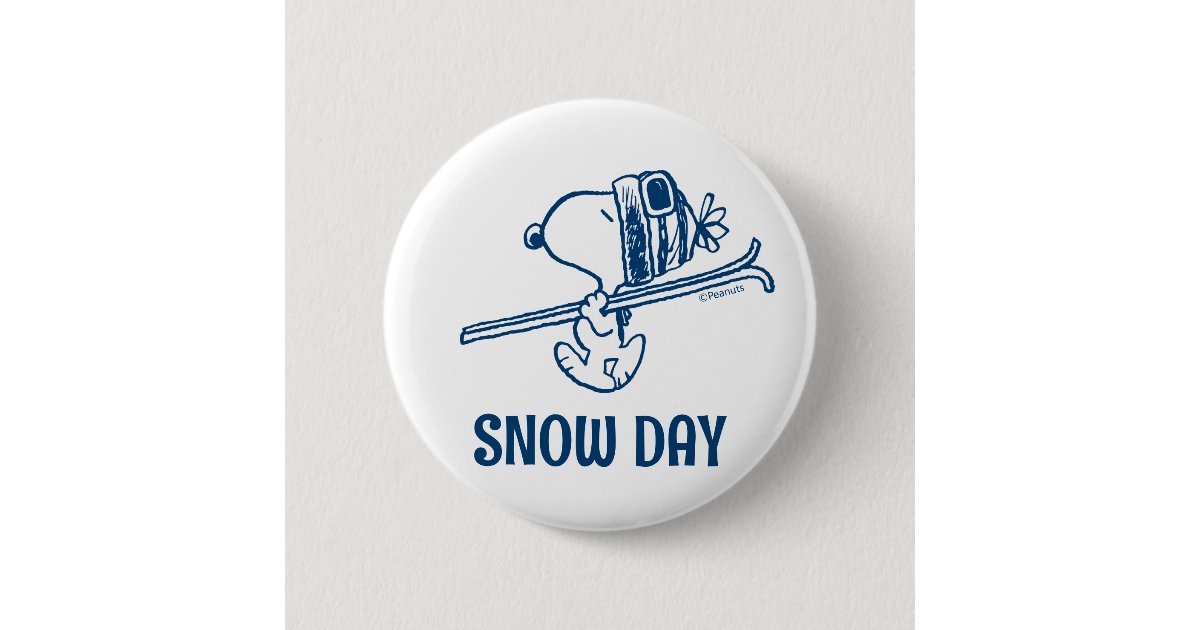 Peanuts | Snoopy Ski Trip Button | Zazzle