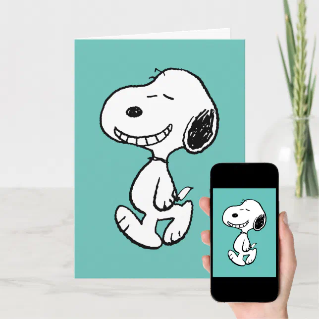 Peanuts | Snoopy Smile | Add Your Photo Card | Zazzle