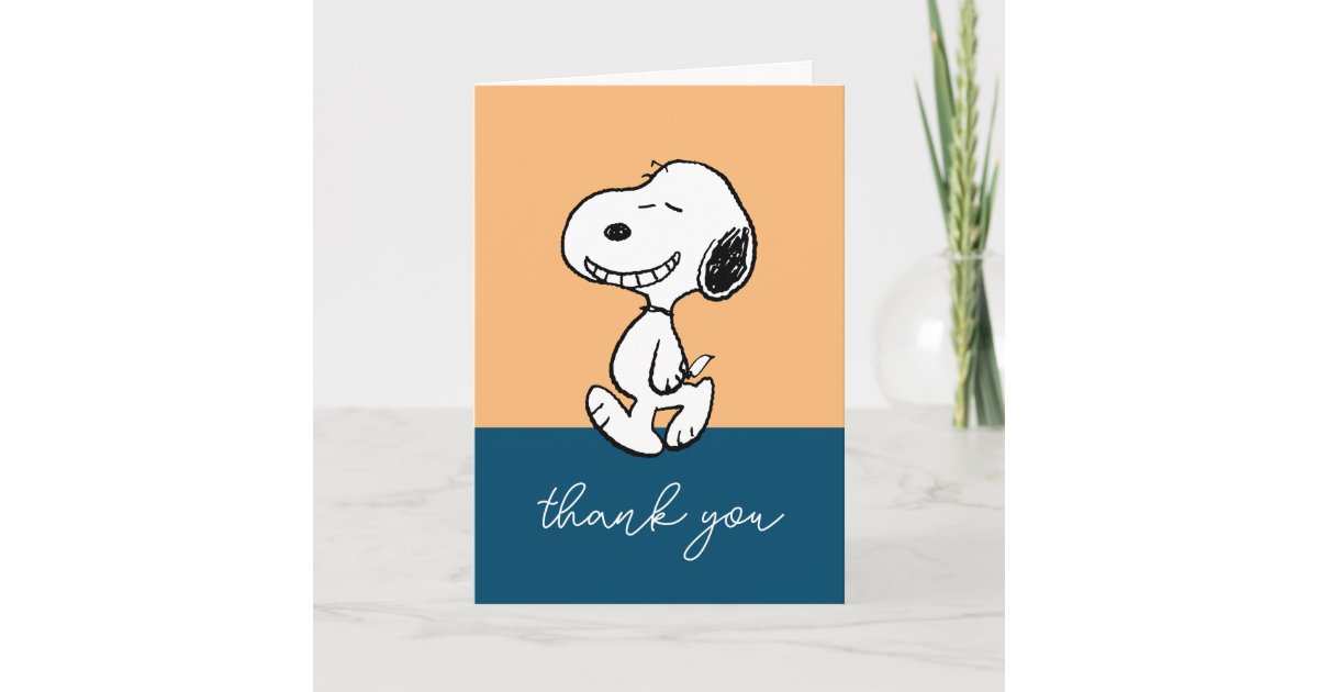 Peanuts | Snoopy Smile Thank You Card | Zazzle
