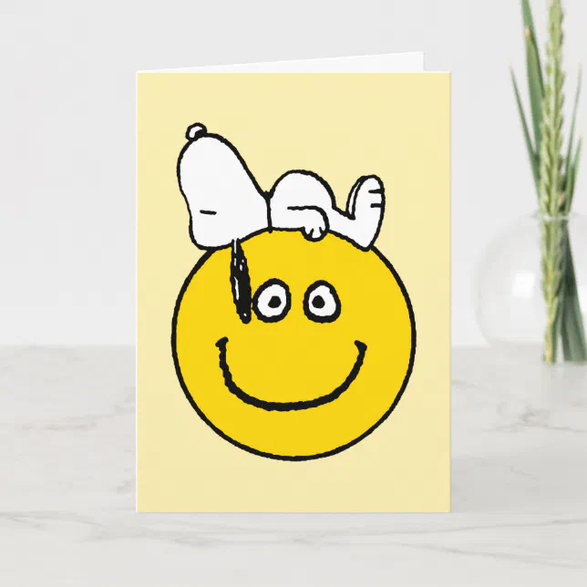 Peanuts | Snoopy Smiley Face | Add Your Photo Card | Zazzle