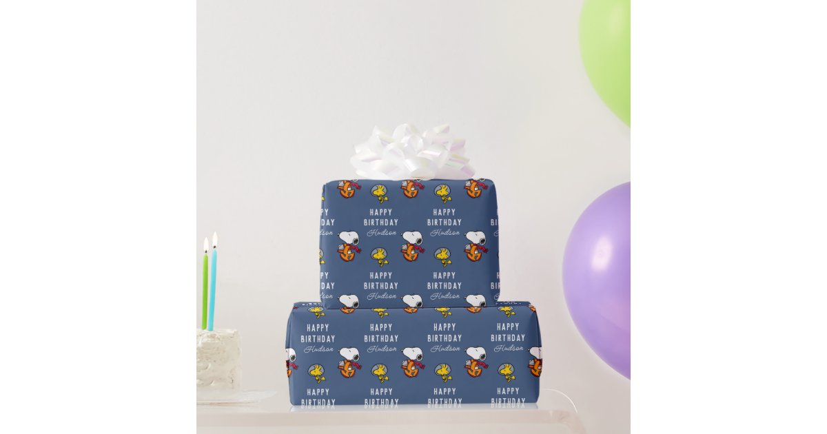Peanuts | Snoopy Space Birthday Wrapping Paper | Zazzle