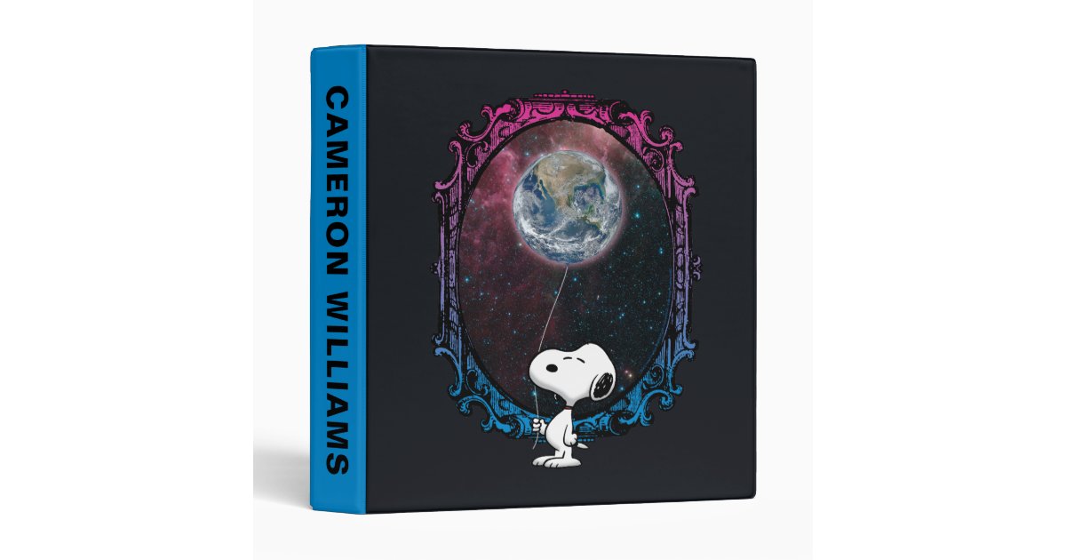 Peanuts | Snoopy Spaced Out Balloon 3 Ring Binder | Zazzle