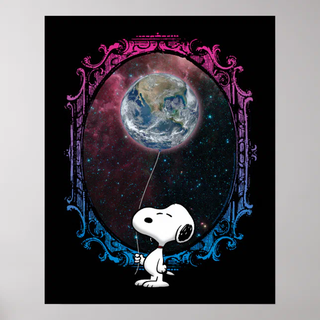 Peanuts | Snoopy Spaced Out Balloon Poster | Zazzle