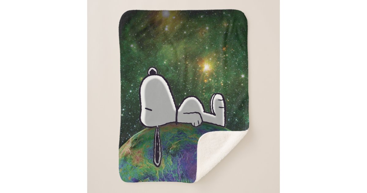 Peanuts | Snoopy Spaced Out Sherpa Blanket | Zazzle