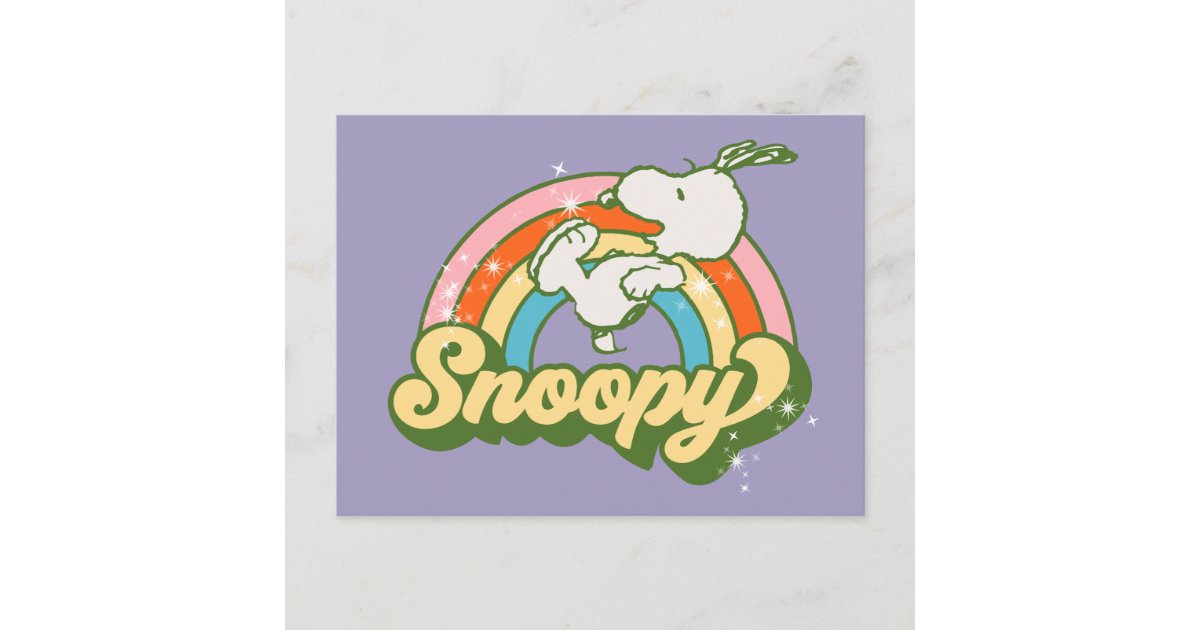 Peanuts | Snoopy Sparkle Rainbow Postcard | Zazzle