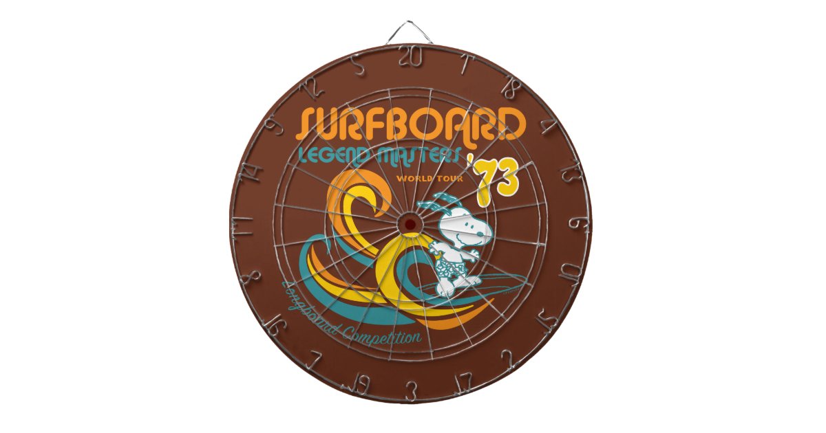 Peanuts | Snoopy Surfboard Longboard Competition Dart Board | Zazzle