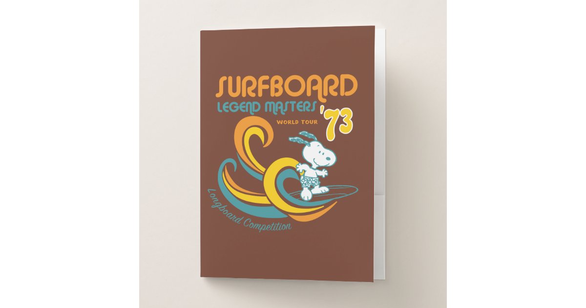 Peanuts | Snoopy Surfboard Longboard Competition Pocket Folder | Zazzle