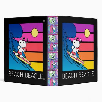 Peanuts | Snoopy Surfing 3 Ring Binder | Zazzle