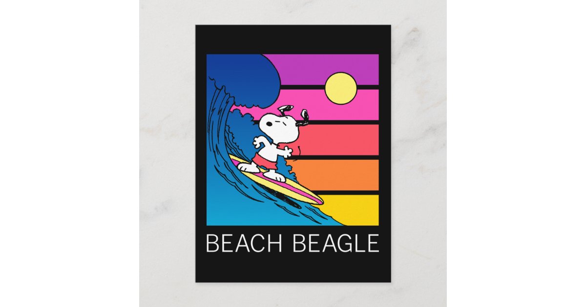 Peanuts | Snoopy Surfing Postcard | Zazzle