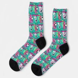 Peanuts | Snoopy Teal Surf Pattern Socks | Zazzle
