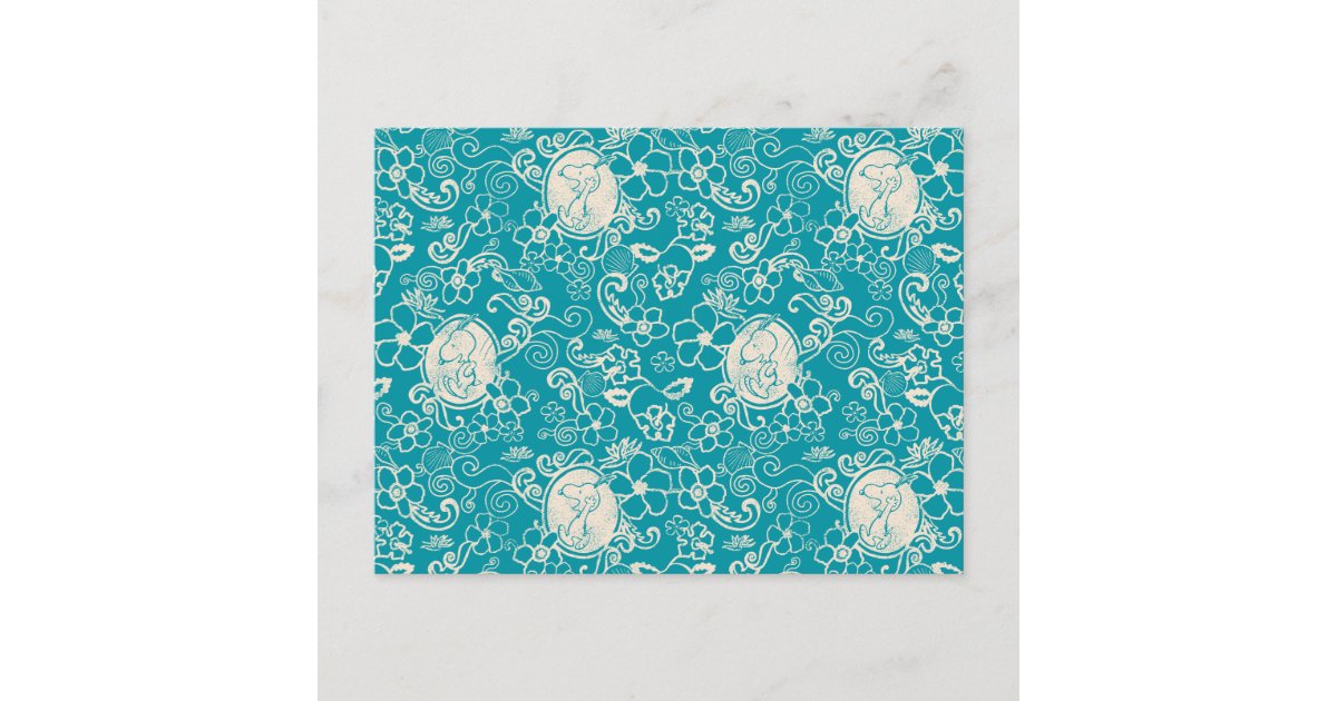 Peanuts | Snoopy Teal Tropical Beach Pattern Postcard | Zazzle