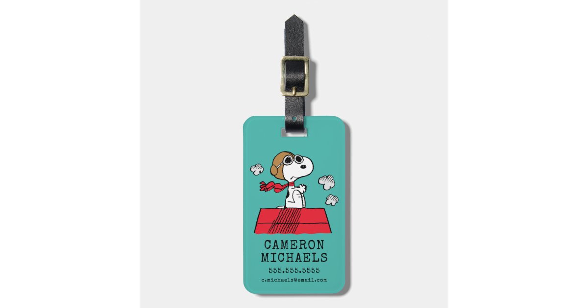 Peanuts | Snoopy the Flying Ace Luggage Tag | Zazzle