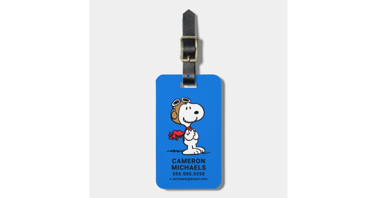 Peanuts | Snoopy The Flying Ace Luggage Tag | Zazzle