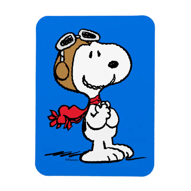 Peanuts | Snoopy The Flying Ace Magnet | Zazzle
