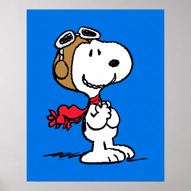Peanuts | Snoopy The Flying Ace Poster | Zazzle