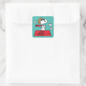 Peanuts | Snoopy the Flying Ace Square Sticker | Zazzle