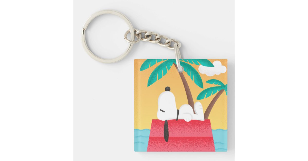 Peanuts | Snoopy Tropical Deco Dreams Keychain | Zazzle