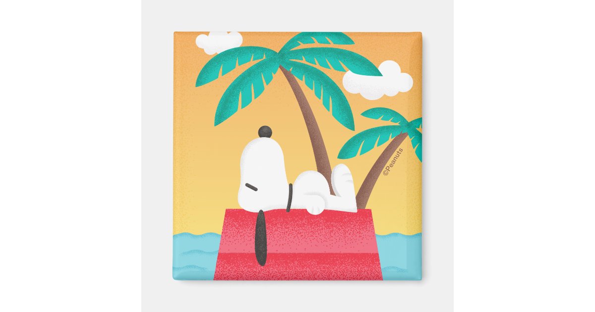 Peanuts | Snoopy Tropical Deco Dreams Magnet | Zazzle