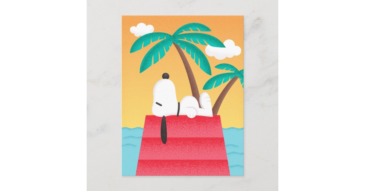 Peanuts | Snoopy Tropical Deco Dreams Postcard | Zazzle