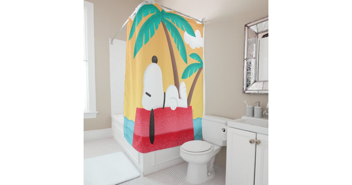 Peanuts | Snoopy Tropical Deco Dreams Shower Curtain | Zazzle