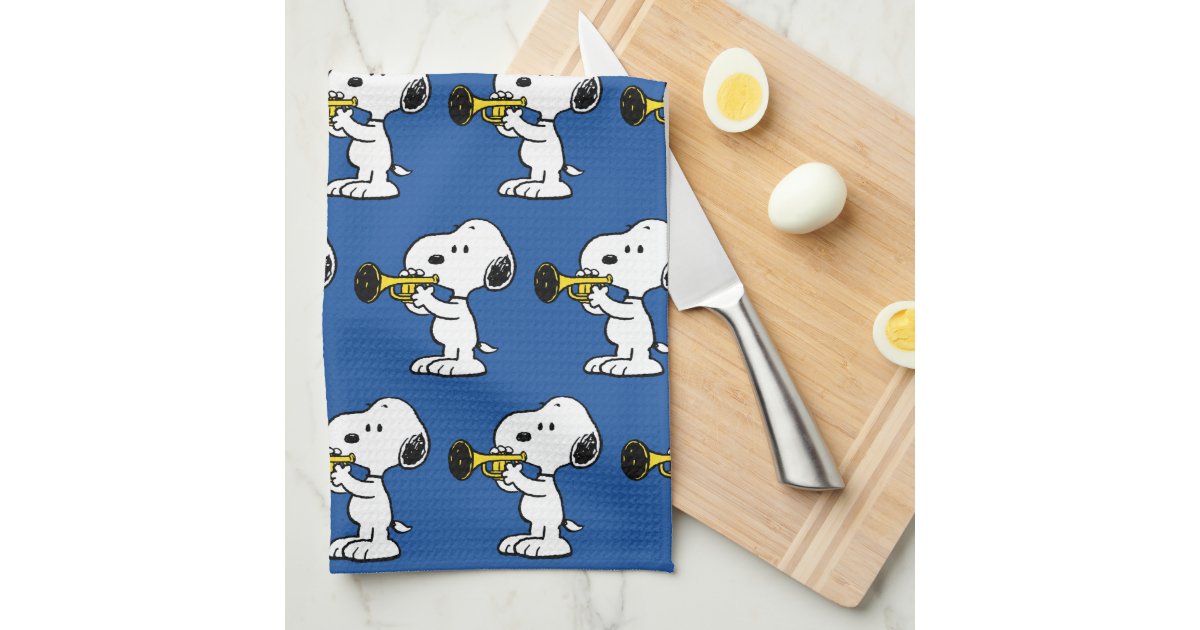 Peanuts | Snoopy Trumpet Player Kitchen Towel | Zazzle