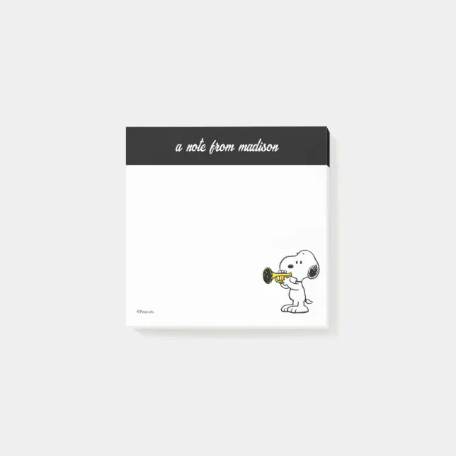 Peanuts | Snoopy Trumpet Player Post-it Notes | Zazzle