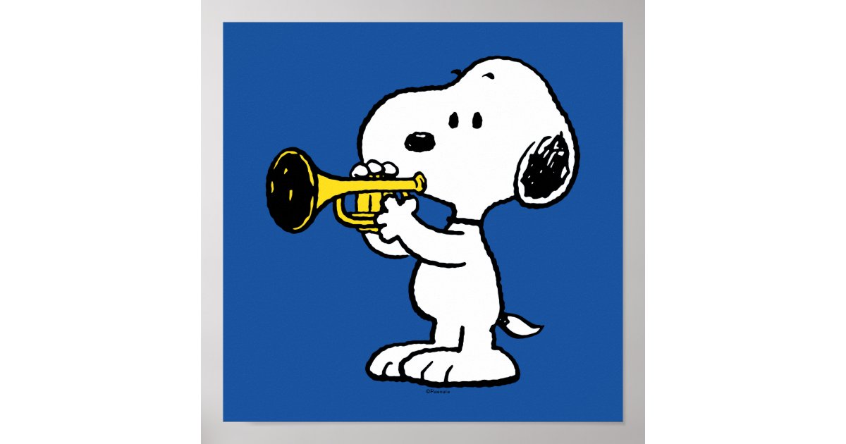 Peanuts | Snoopy Trumpet Player Poster | Zazzle