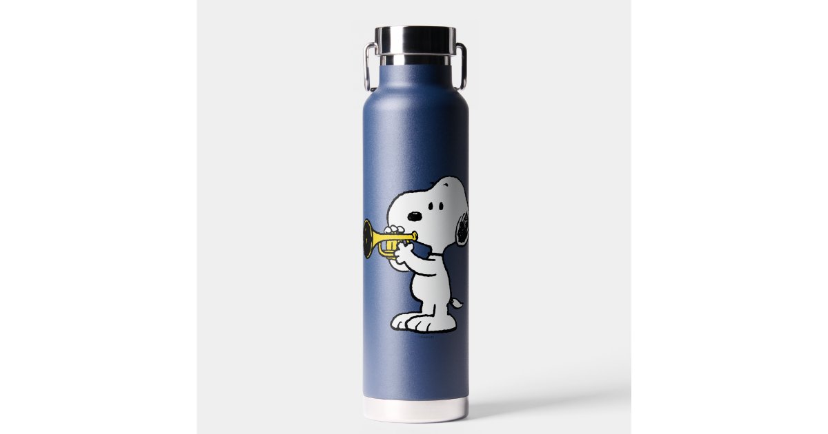 Peanuts | Snoopy Trumpet Player Water Bottle | Zazzle
