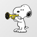 Peanuts | Snoopy Trumpet Player Window Cling | Zazzle