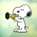 Peanuts | Snoopy Trumpet Player Window Cling | Zazzle