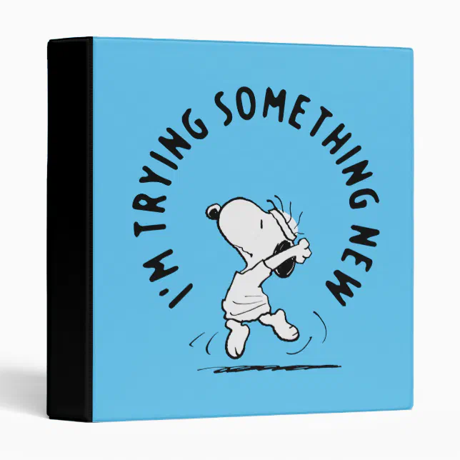 Peanuts | Snoopy Trying Something New 3 Ring Binder | Zazzle