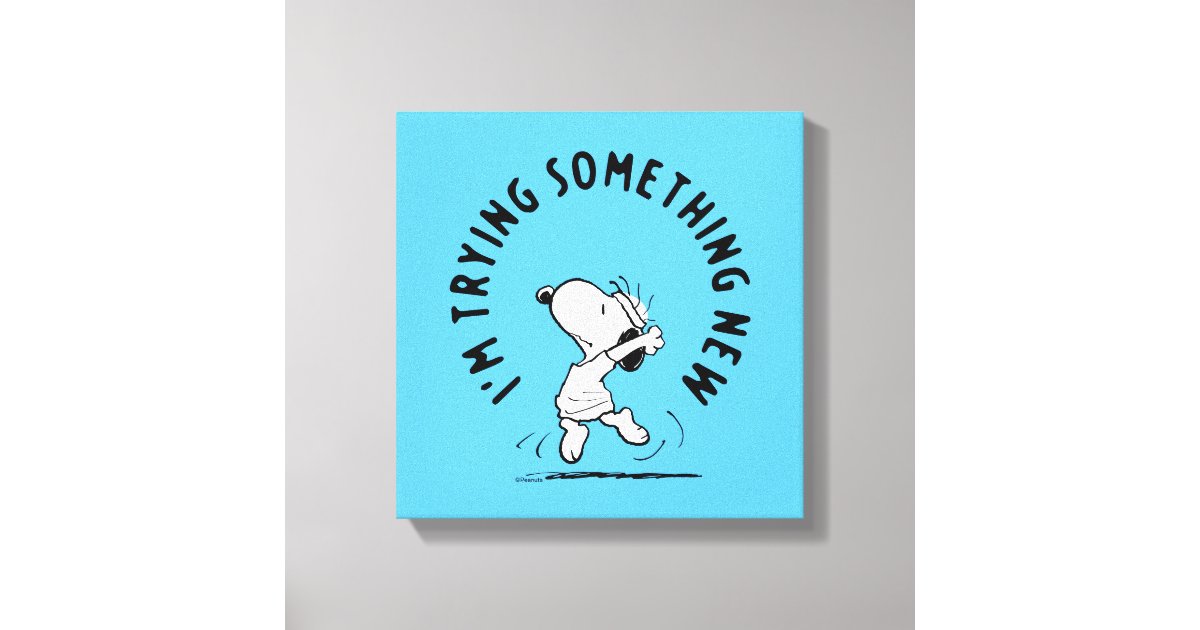 Peanuts | Snoopy Trying Something New Canvas Print | Zazzle