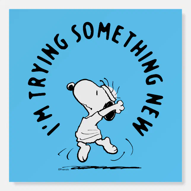 Peanuts | Snoopy Trying Something New Foam Board | Zazzle