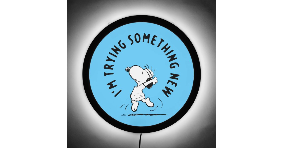 Peanuts | Snoopy Trying Something New LED Sign | Zazzle Peanuts | Snoopy Trying Something New LED Sign | Zazzle