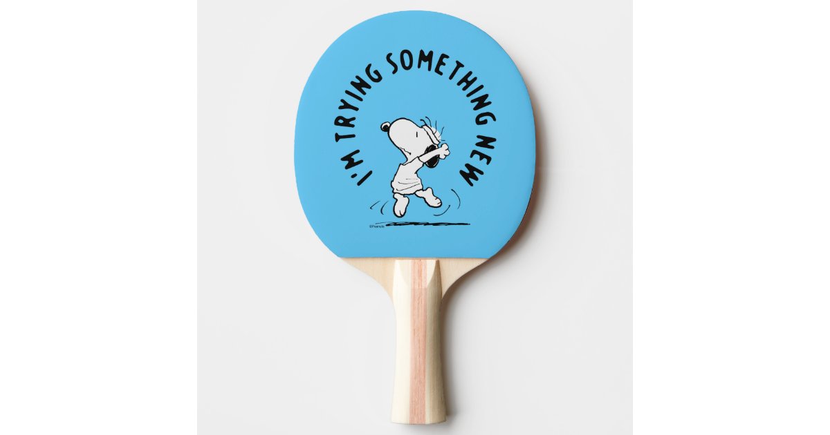 Peanuts | Snoopy Trying Something New Ping Pong Paddle | Zazzle