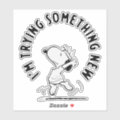Peanuts | Snoopy Trying Something New Sticker | Zazzle