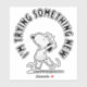 Peanuts | Snoopy Trying Something New Sticker | Zazzle